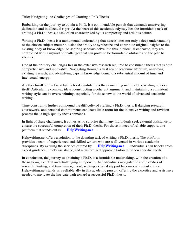 How To Get A PHD Thesis | PDF | Thesis | Doctor Of Philosophy