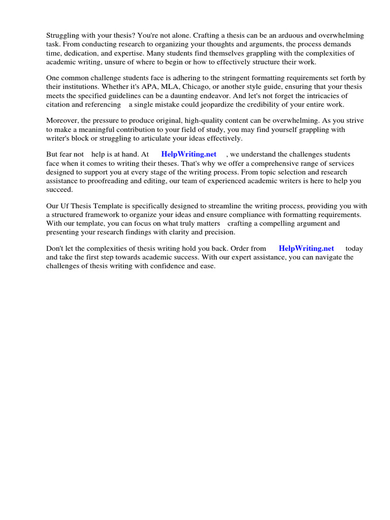 Uf Thesis Template | PDF | Thesis | Microsoft Word