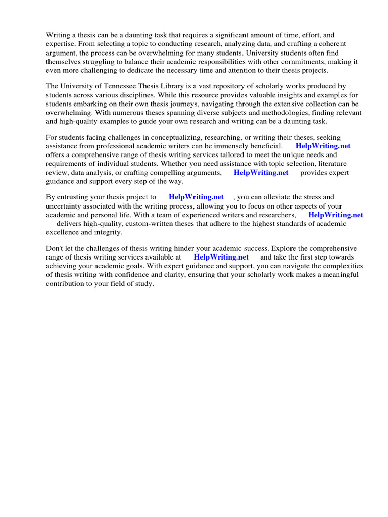 University of Tennessee Thesis Library | PDF | Libraries | Thesis