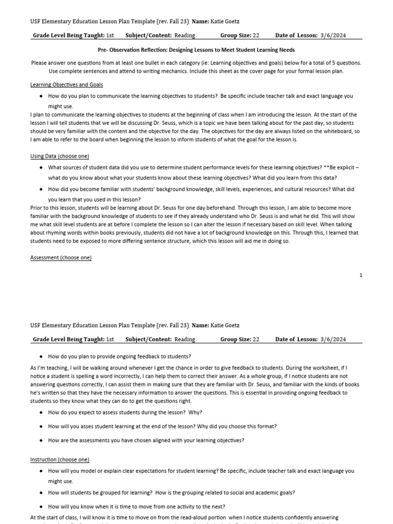 Wacky Wednesday Lesson Plan | Download Free PDF | Lesson Plan | Classroom