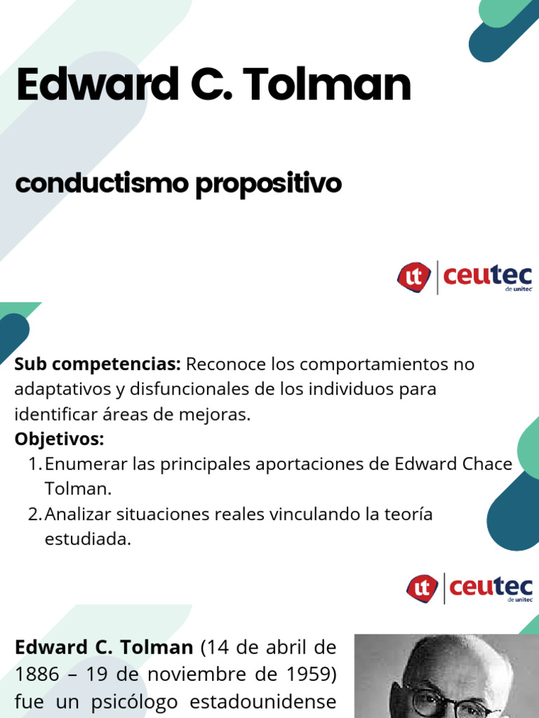Semana 4 Edward C. Tolman | PDF | Autoeficacia | Aprendizaje