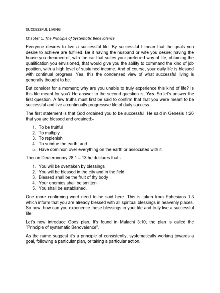 Successful Living | PDF | Prayer | Goal