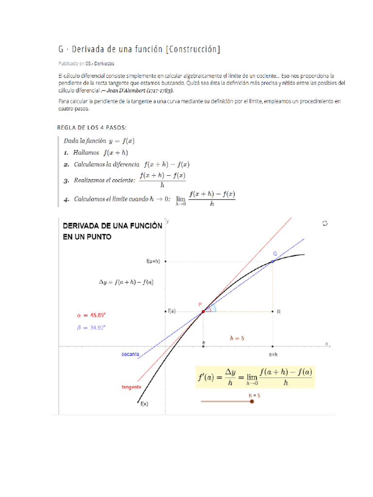 Derivada Construccion de La Grafica ANALISIS MATEMATICO | PDF