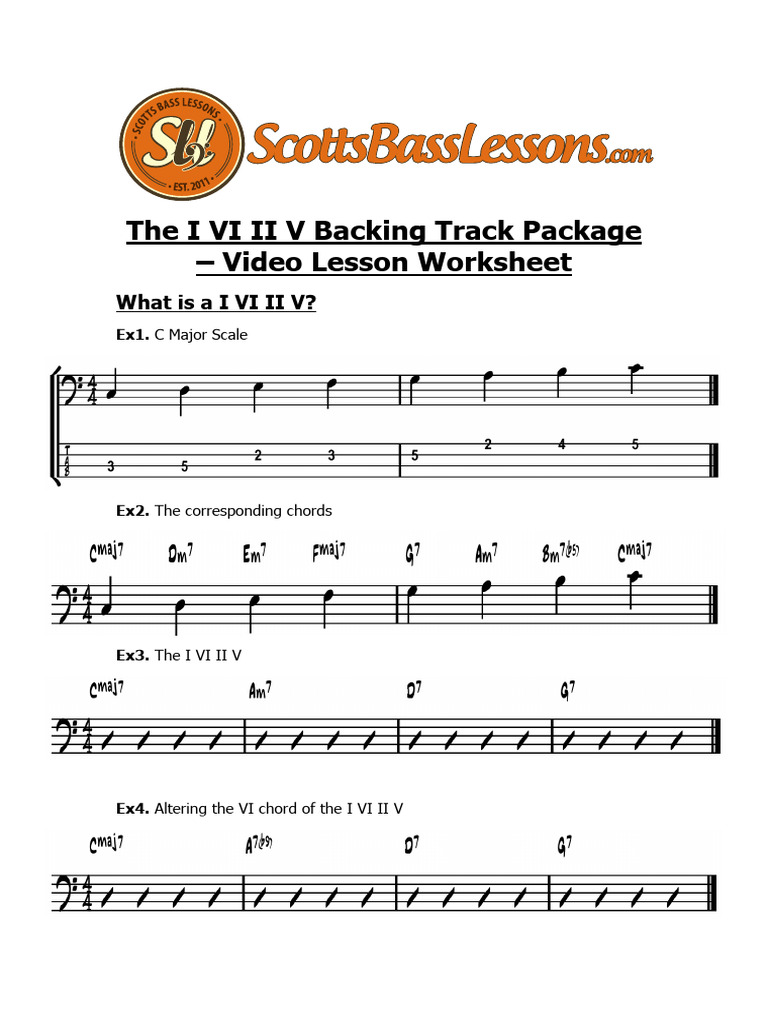 The I VI II V Lesson Worksheet | PDF