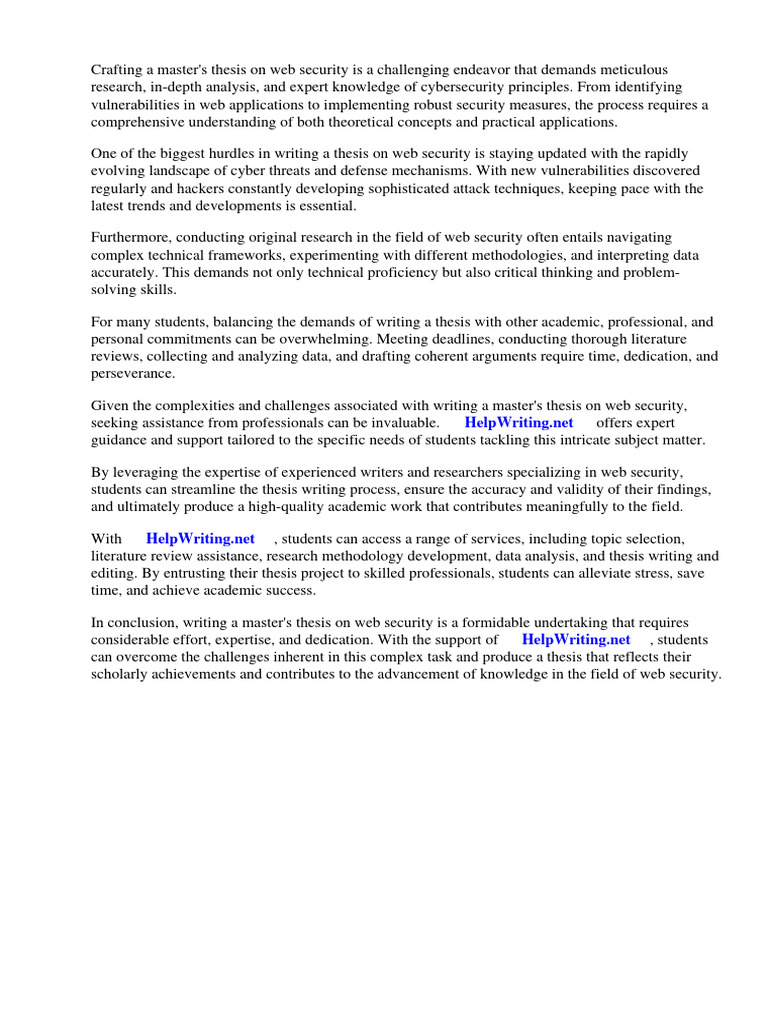 Master Thesis Web Security Pdf Security Computer Security