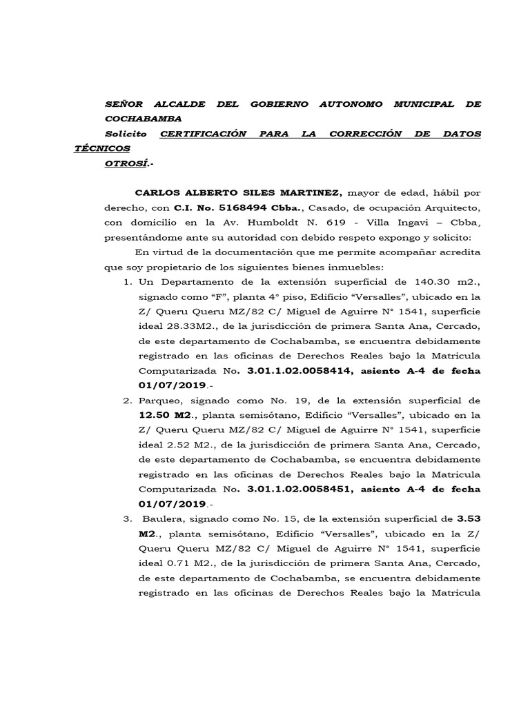 Memorial Datos Tecnicos ALBERTO SILES | PDF | Gobierno | Justicia