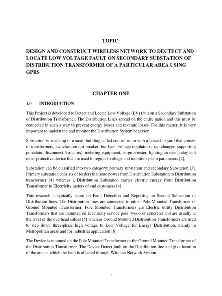 Fault Detector Pdf Scada Electrical Substation
