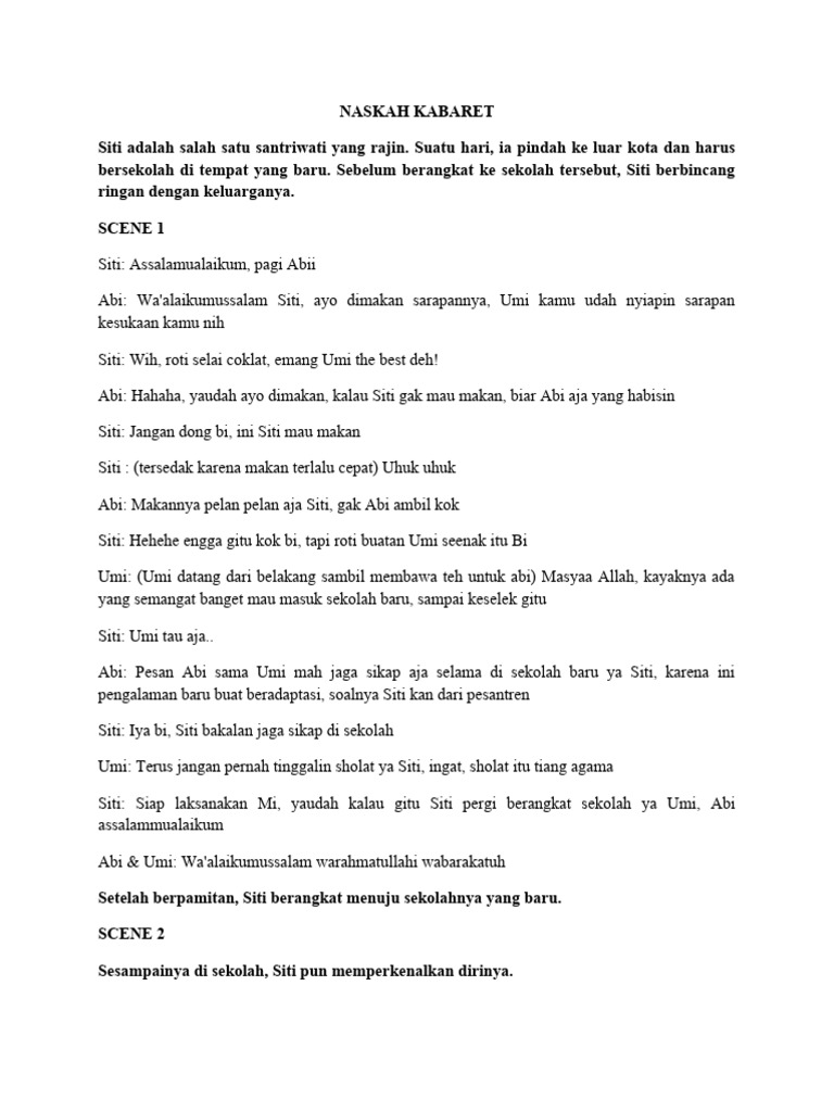 Naskah Kabaret | PDF
