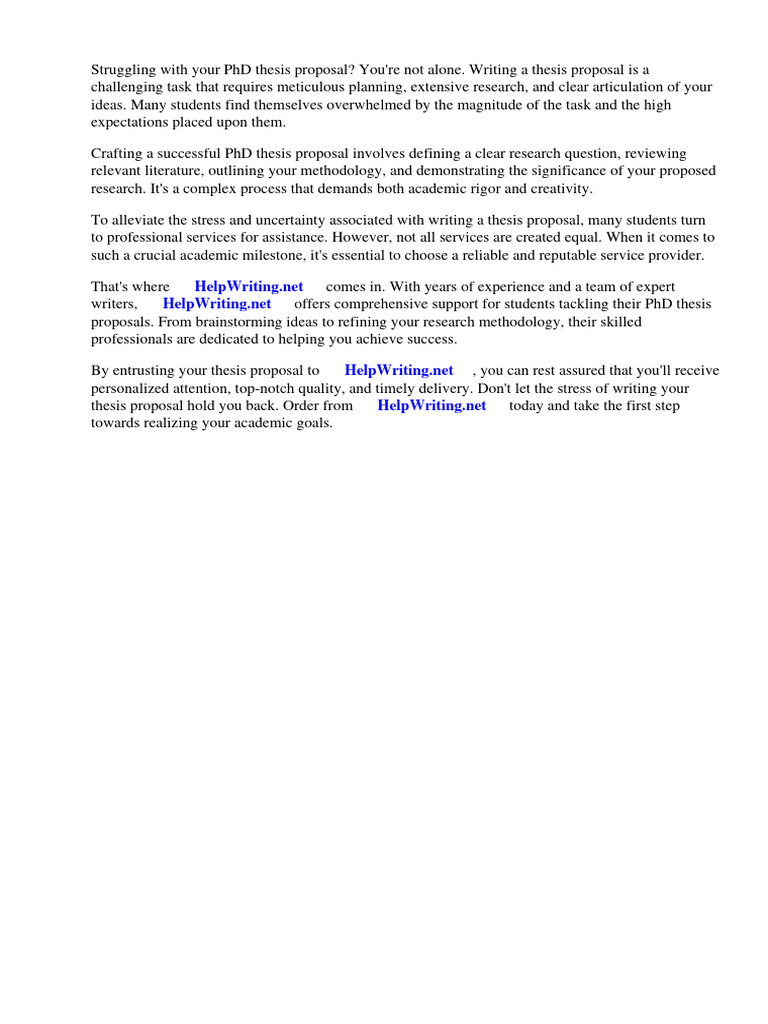 PHD Thesis Proposals Examples | Download Free PDF | Thesis | Citation