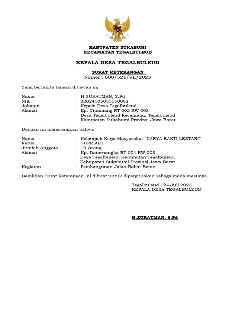 Surat Keterangan Kepegawaian | PDF