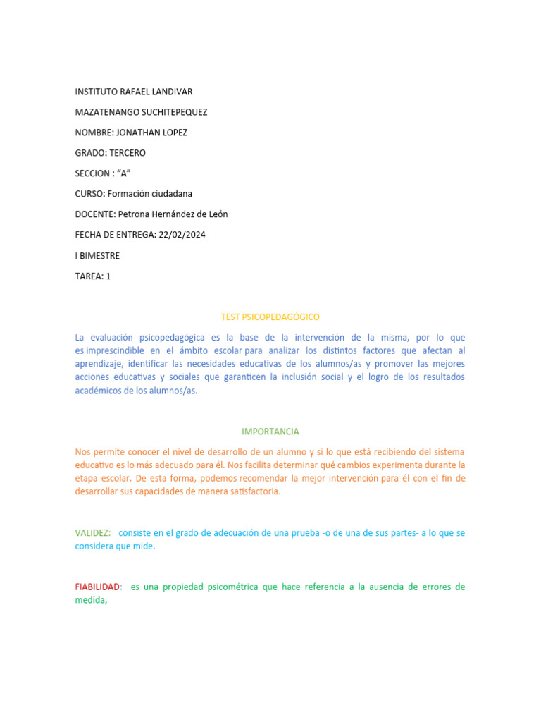 Documento Jonathan Lopez Mateo | PDF | Cognición