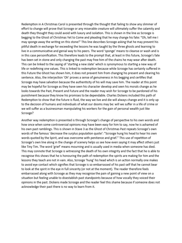 ACC Redemption TWO PARAGRAPHS | PDF | Ebenezer Scrooge