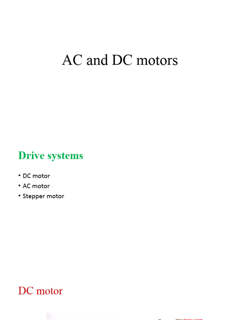 AC and DC Motors | PDF | Electric Motor | Equipment