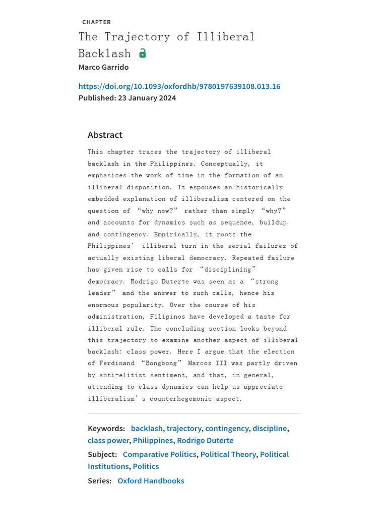 The Trajectory of Illiberal Backlash - The Oxford Handbookof ...