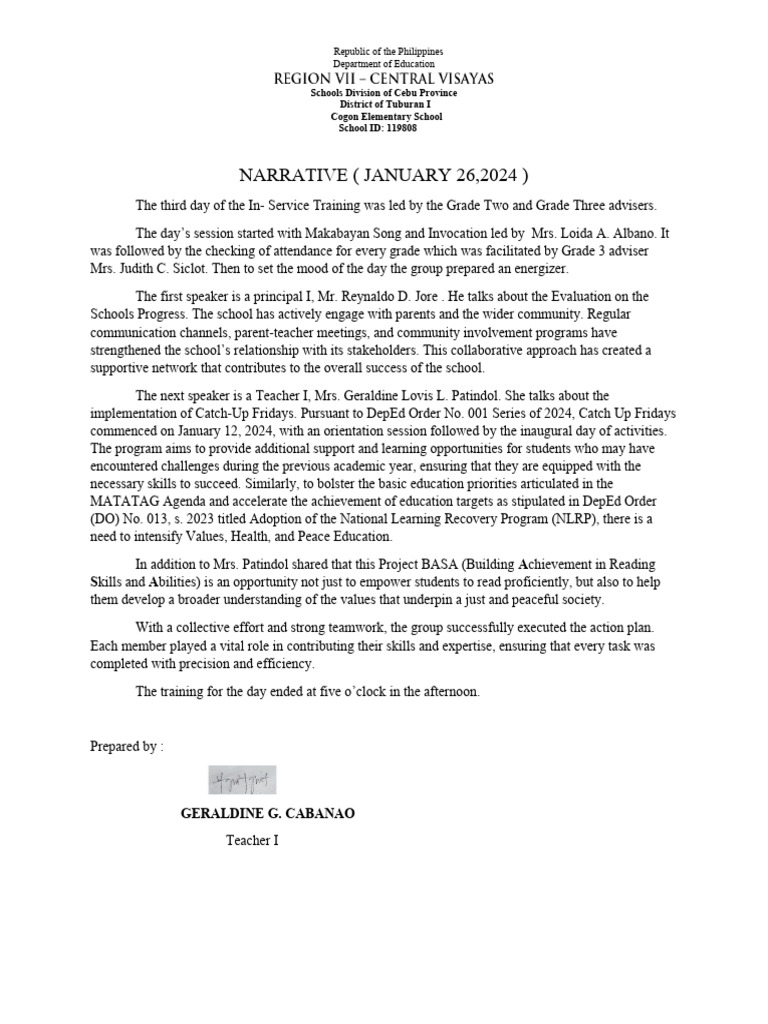 NARRATIVE Friday Final | PDF | Human Communication | Learning