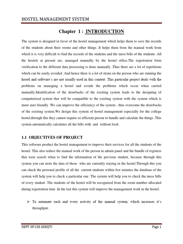 Hostel Management Report | PDF | Php | World Wide Web