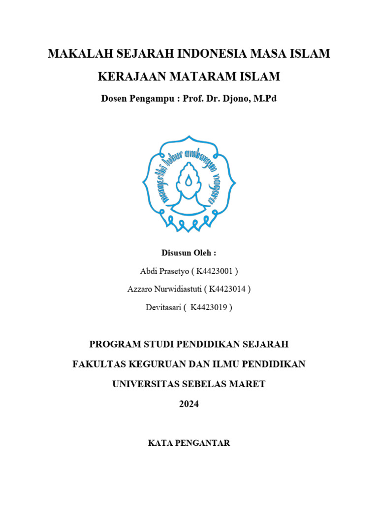 Sejarah Kerajaan Mataram Islam | PDF | Politik | Agama & Spiritualitas