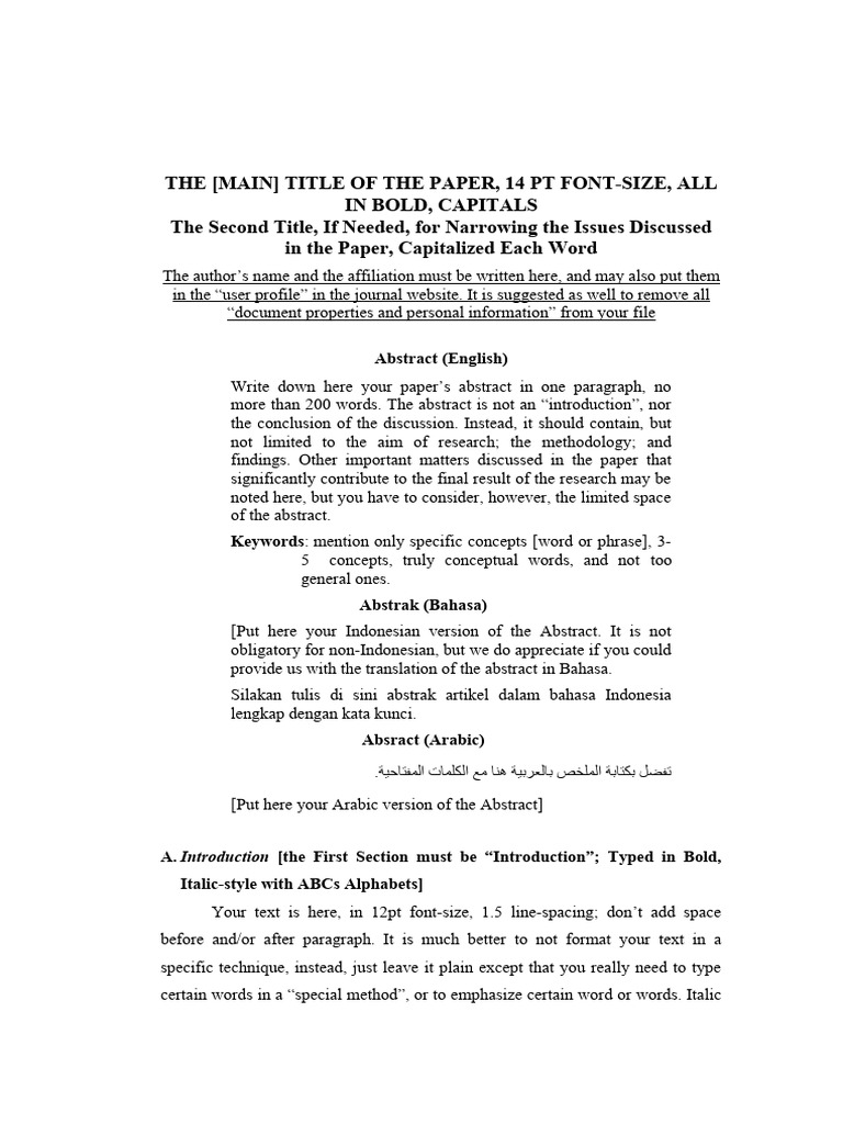 Template 2019 | Download Free PDF | Citation | Abstract (Summary)