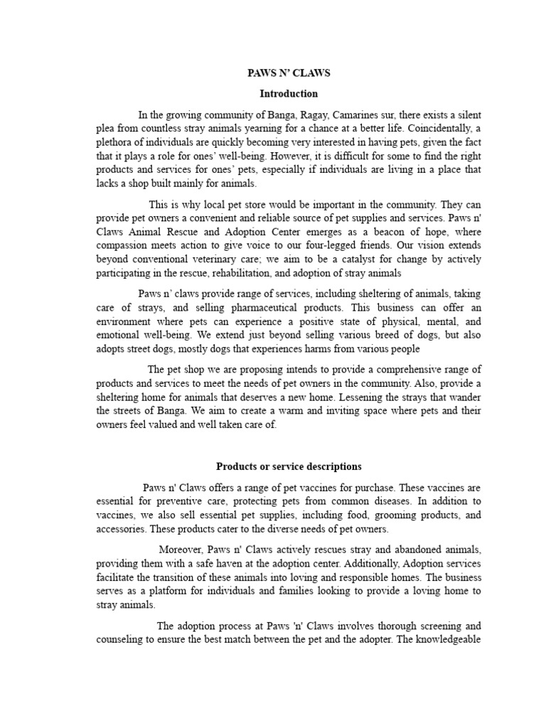 Paws N Claws | PDF | Pet | Marketing
