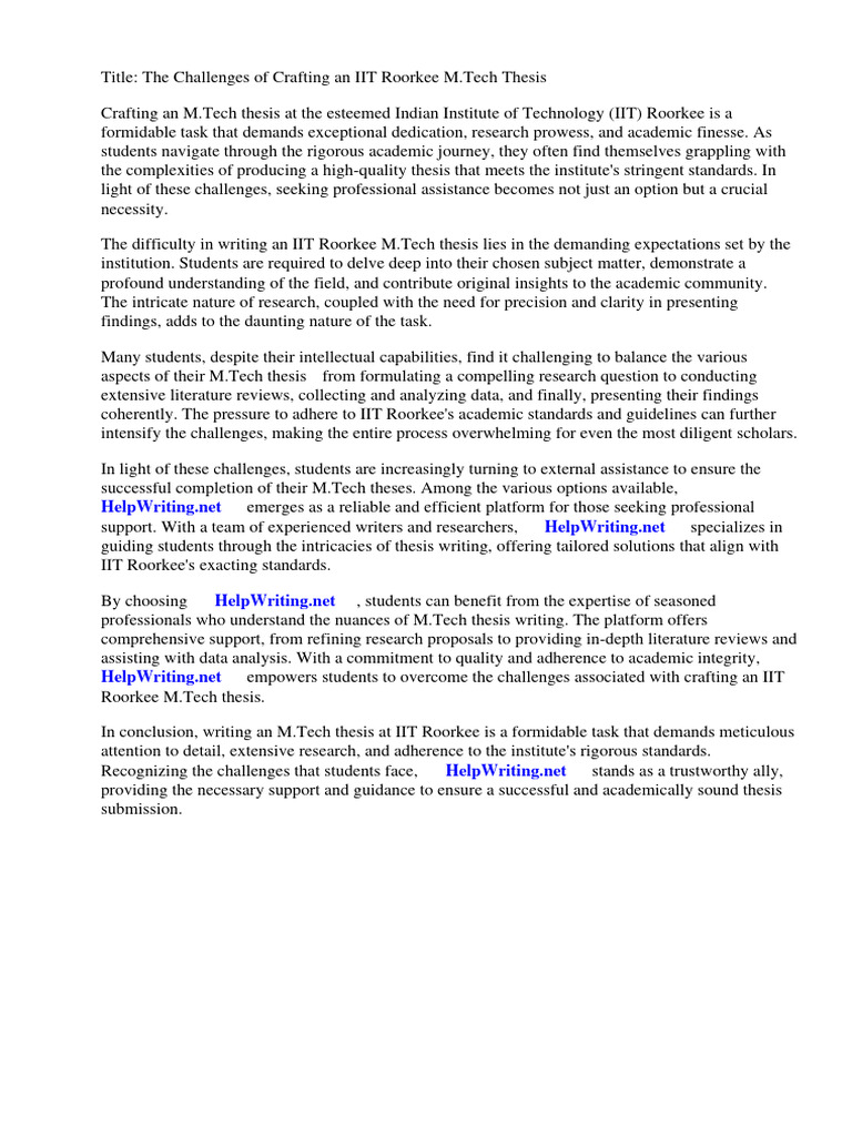 Iit Roorkee M.tech Thesis | PDF | Academic Degree Iit Roorkee M.tech Thesis | PDF | Academic Degree