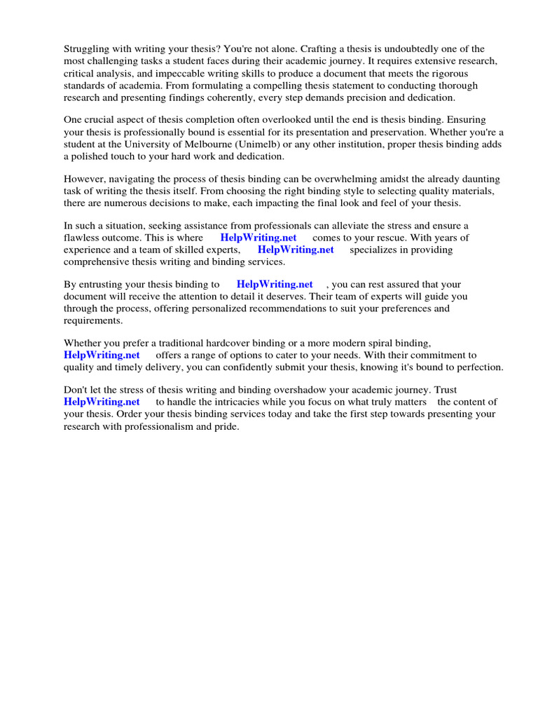 Unimelb Thesis Binding | PDF