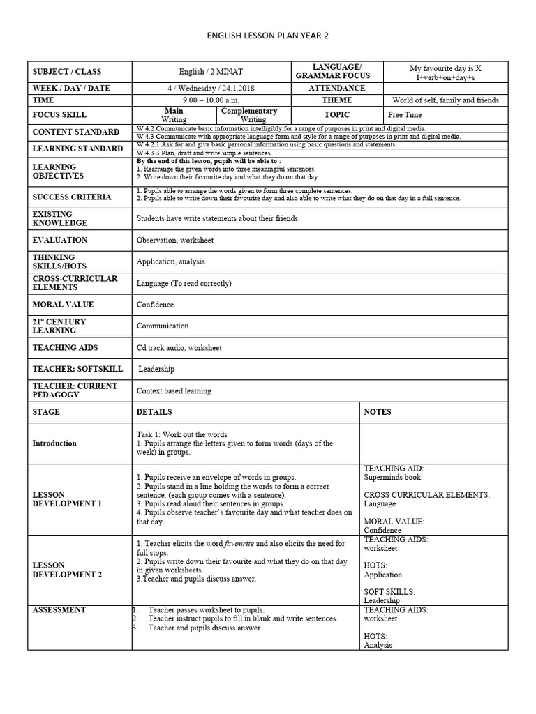 Week 4 Day 1 | PDF | Lesson Plan | Teachers