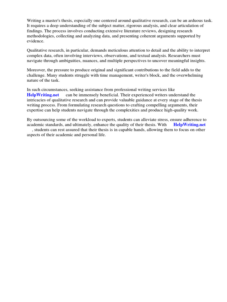 Master Thesis Qualitative Research | PDF | Qualitative Research ...