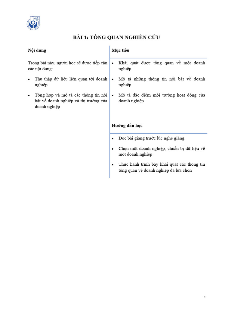 Bài 1 T NG Quan Nghiên C U | PDF