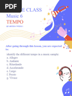Music Tempo Definitions and Quiz Answers | PDF