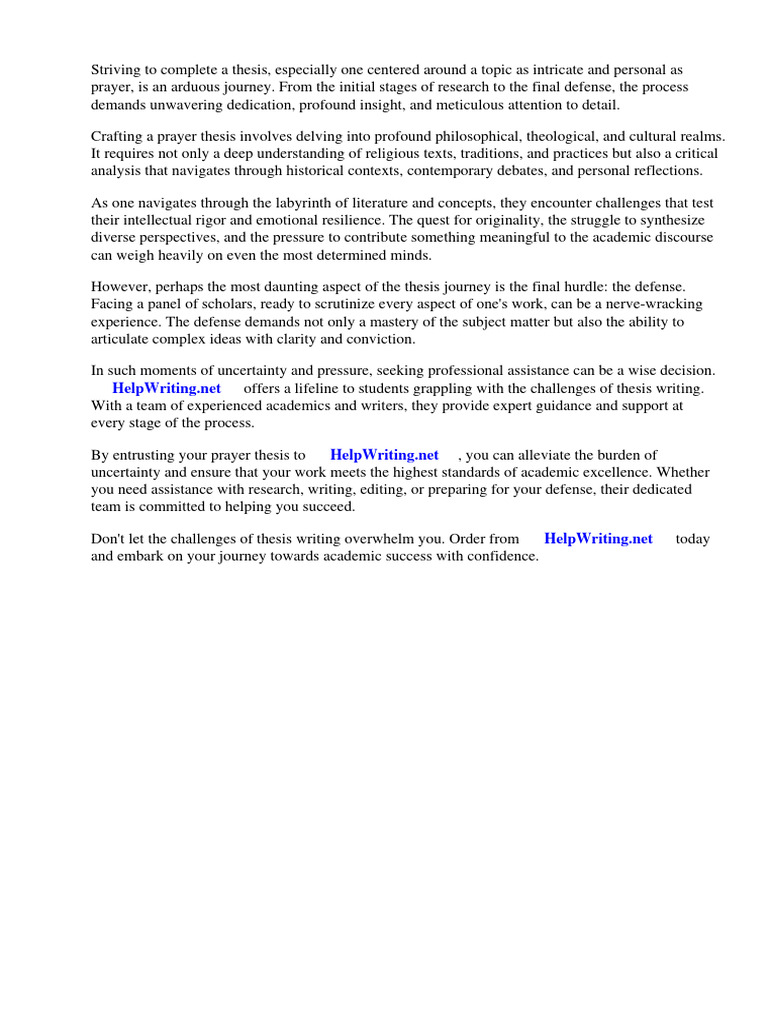 Prayer Thesis Defense | PDF | Prayer