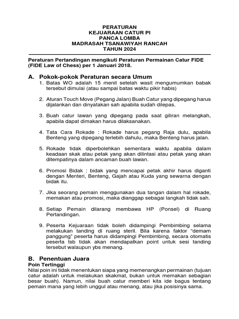 Juknis Catur | PDF