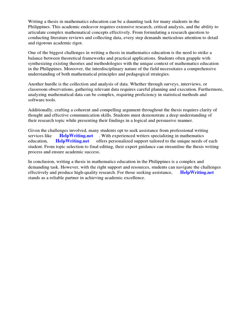 Thesis in Mathematics Education in The Philippines | PDF | Mathematics ...