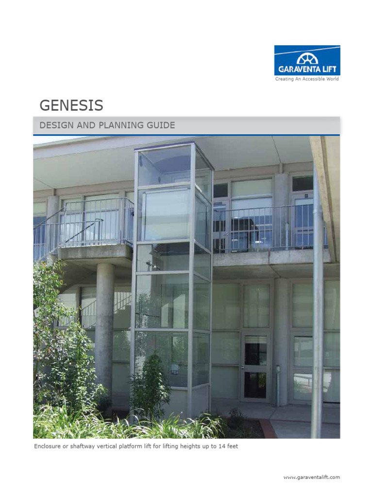Genesis Vertical Lift Planning Guide | PDF | Elevator | Door