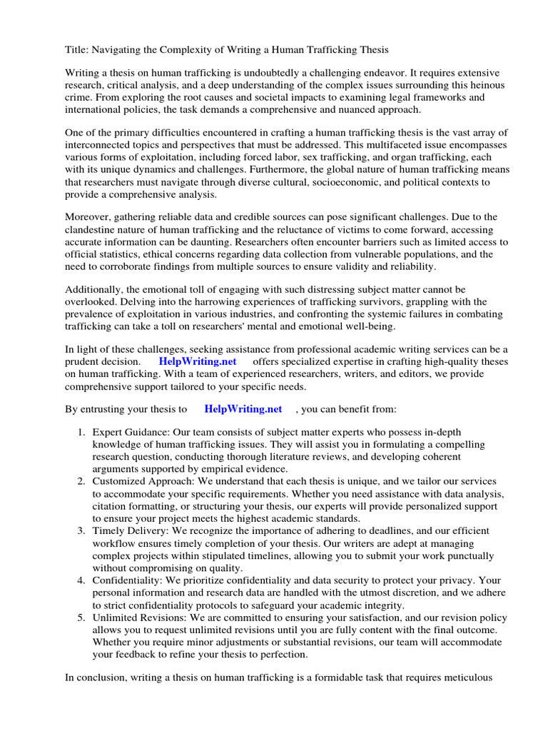 Human Trafficking Thesis Pdf Pdf Human Trafficking Sex Trafficking