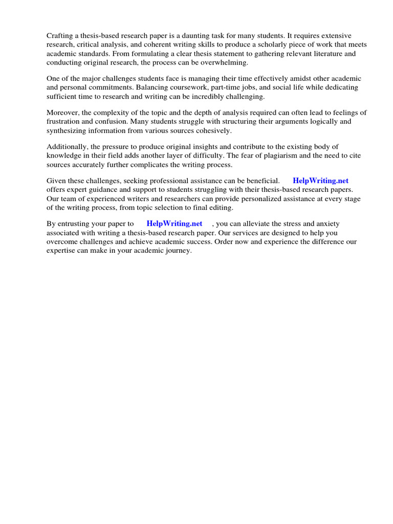 Thesis Based Research Paper Definition | PDF | Thesis | Academic Publishing