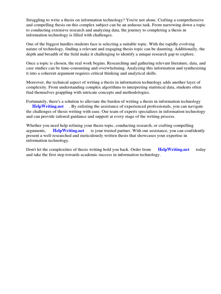 Thesis Topics About Information Technology | PDF | Information | Computing