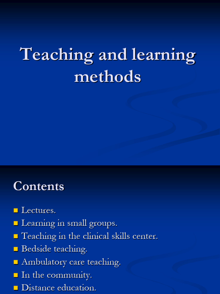 W3 Teaching and Learning Methods | PDF | Lecture | Learning