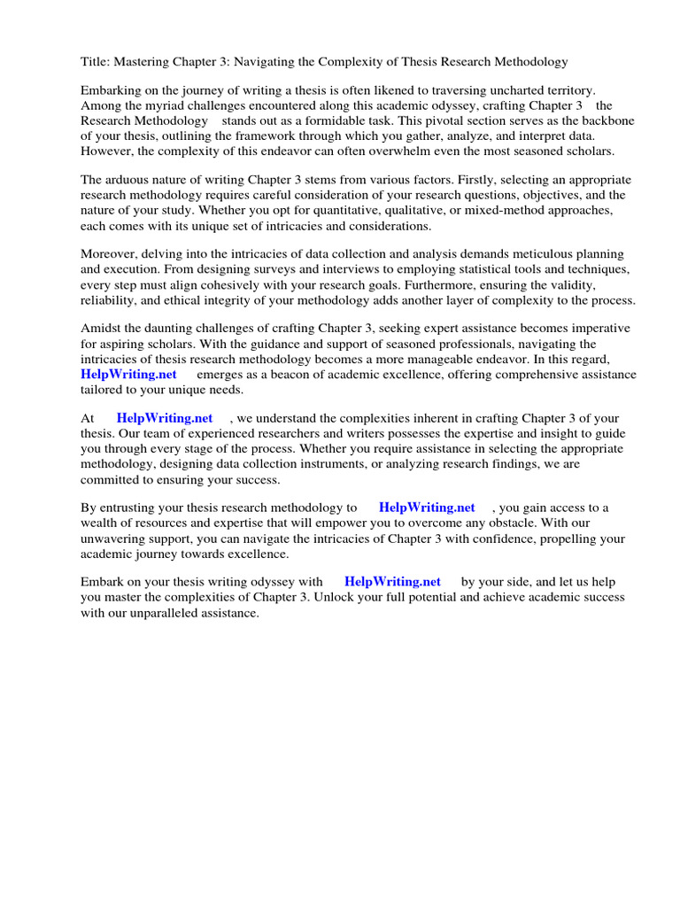 Chapter 3 Thesis Research Methodology | PDF | Methodology | Scientific Method