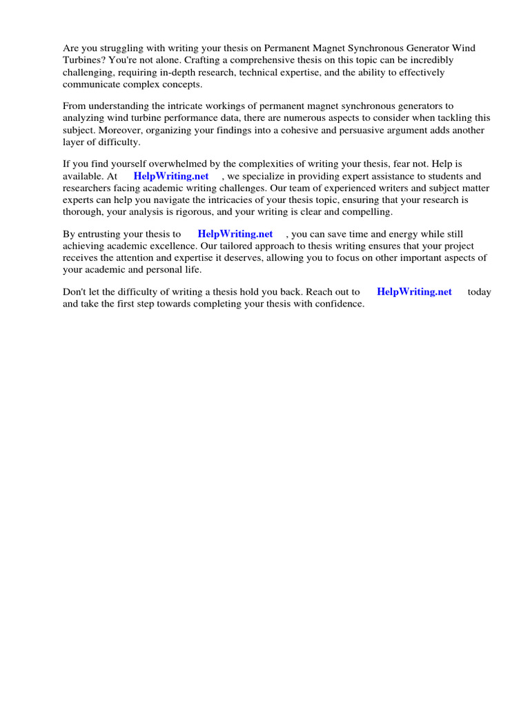 Permanent Magnet Synchronous Generator Wind Turbine Thesis Pdf Electric Motor Electric