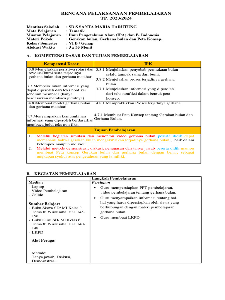 RPP Berdiferensiasi | PDF