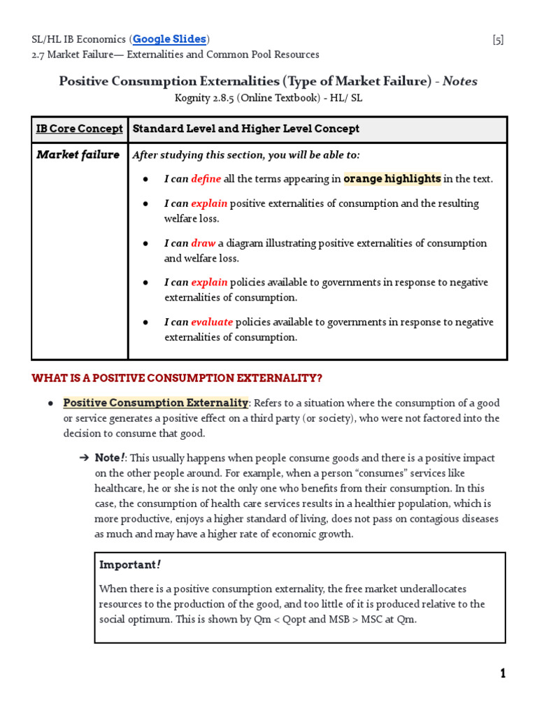 (5b.) Positive Consumption Externalities - Merit Goods (Types of Market ...