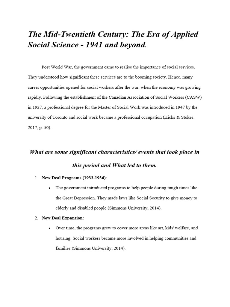 History Assignment | PDF | Welfare | Social Work