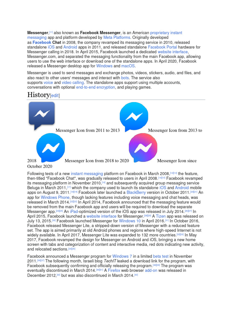 Messenger | PDF | Online Services | Software Engineering