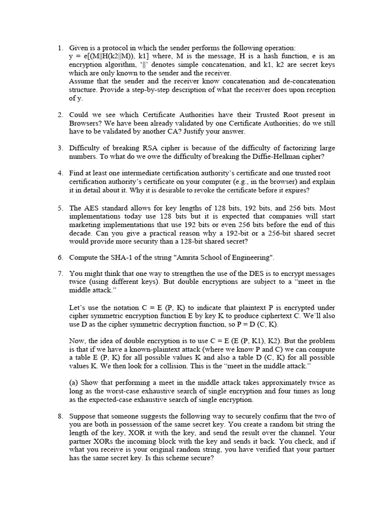 Computer Security - Assignment | PDF | Encryption | Public Key Cryptography