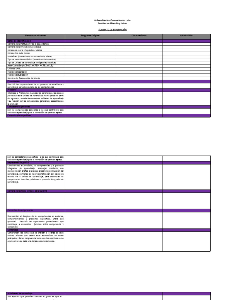 Formato de Eva Programas | Descargar gratis PDF | Evaluación | Aprendizaje