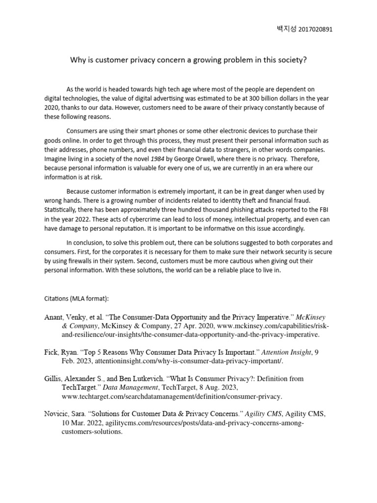 Why Is Customer Privacy Concern A Growing Problem in This Society | PDF ...