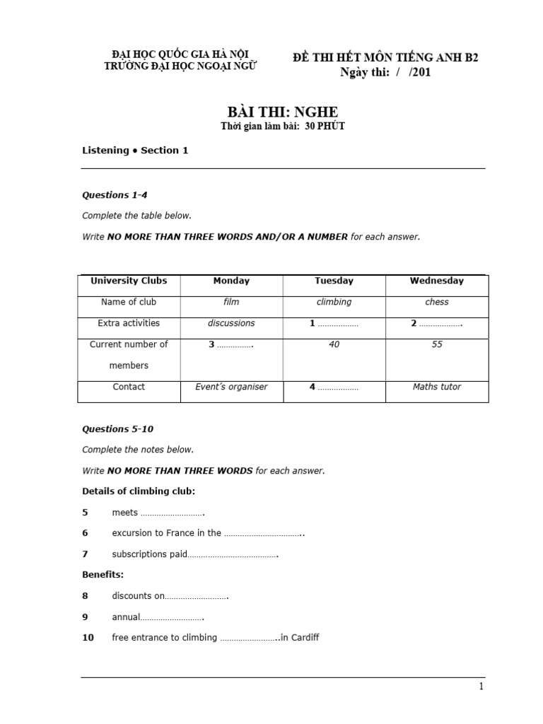 Entry Test Listening Pdf