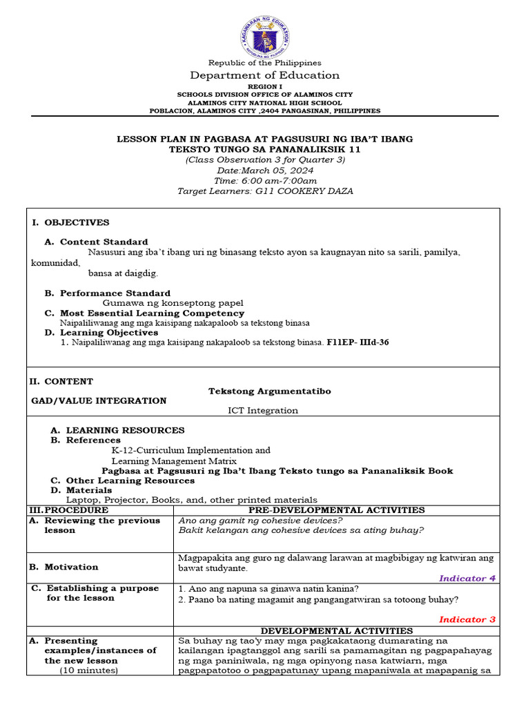 Pagbasa at Pagsusuri Co3 | PDF