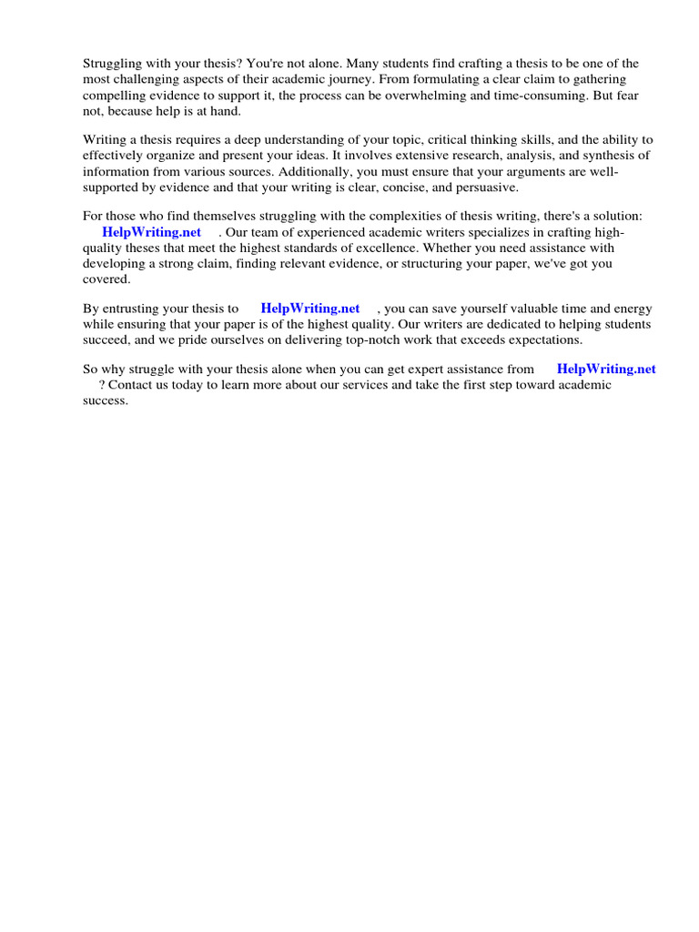 Thesis Claim Evidence | PDF | Evidence | Argument