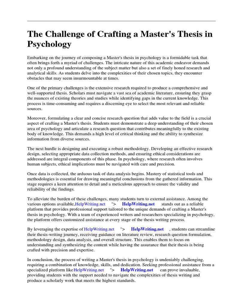 Voorbeeld Master Thesis Psychologie | PDF | Methodology | Psychology